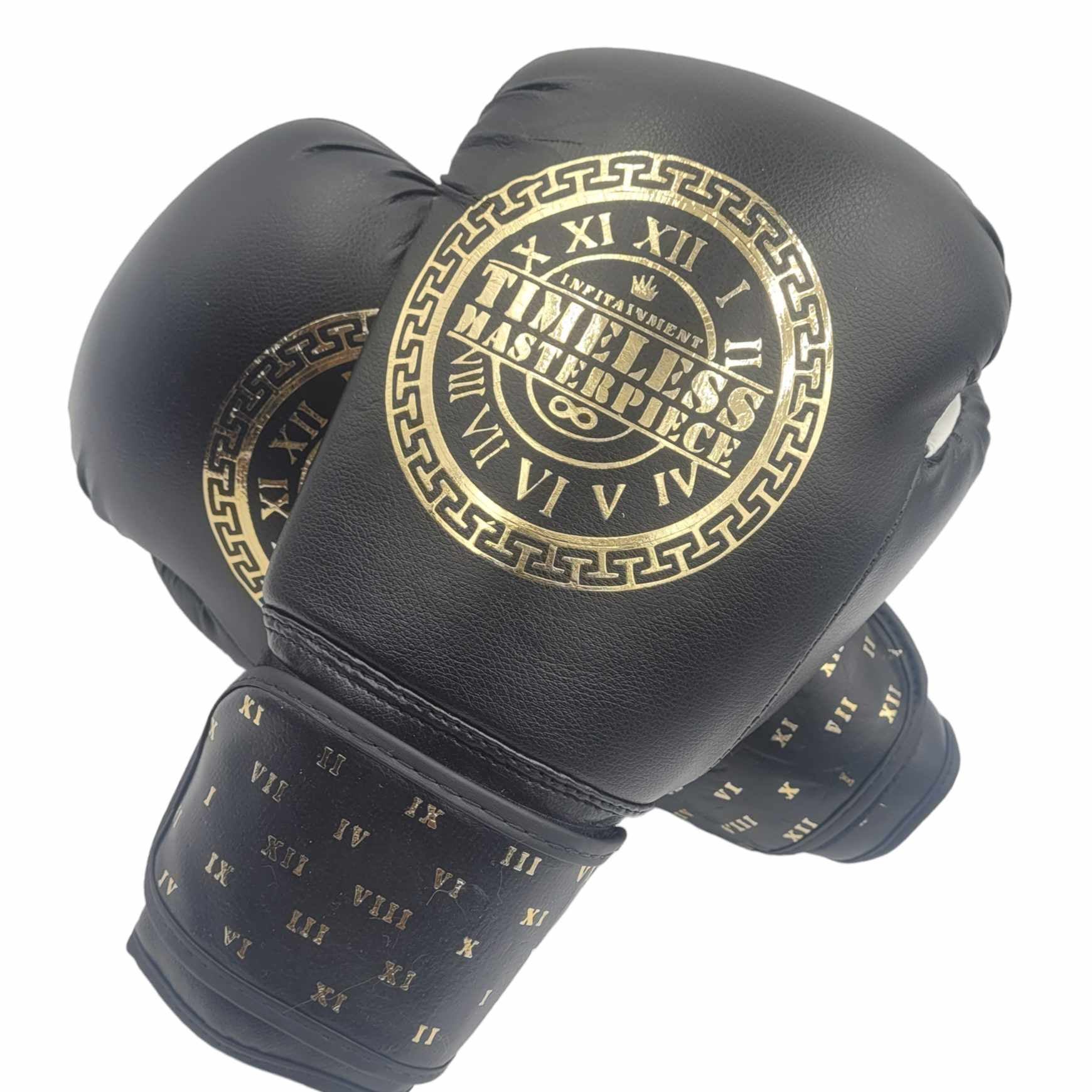 Timeless Masterpiece 160z Black and Gold Boxing Gloves | INFITAINMENT